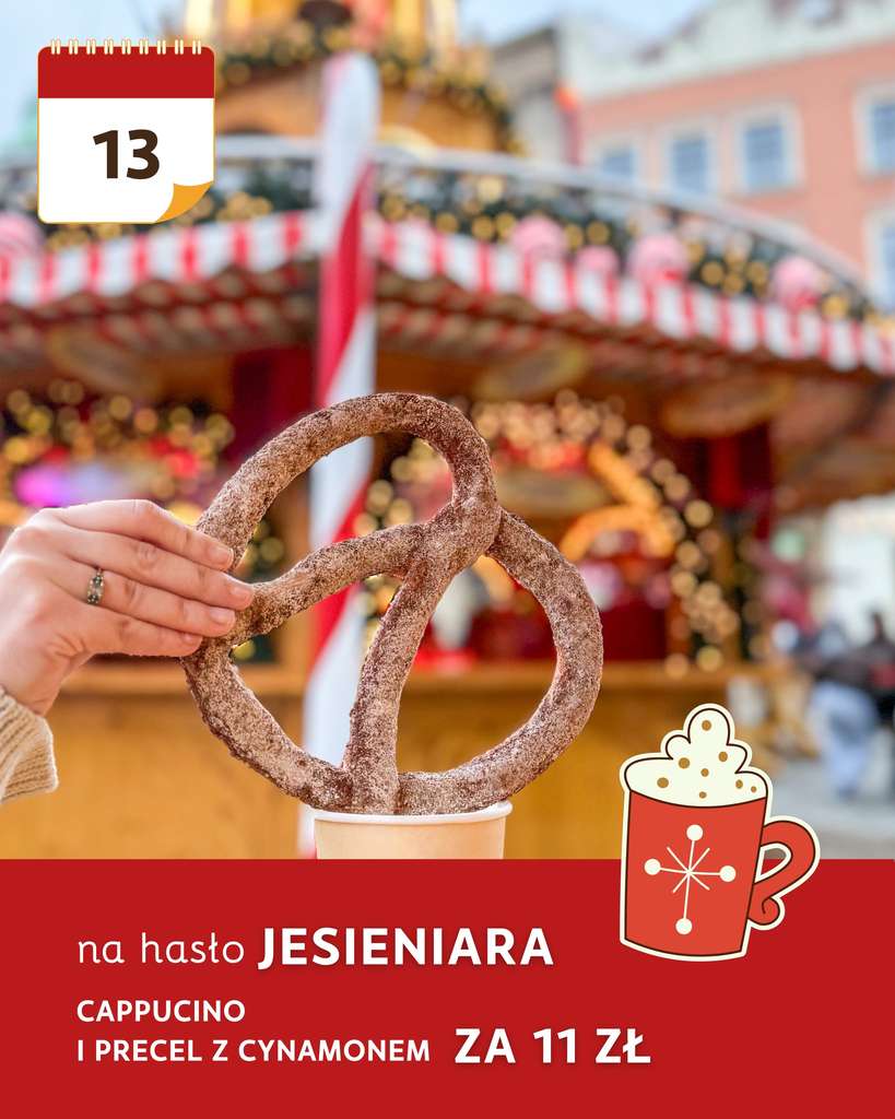 Cappuccino + precel z cynamonem za 11 zł w Pan Precel | Pepper.pl